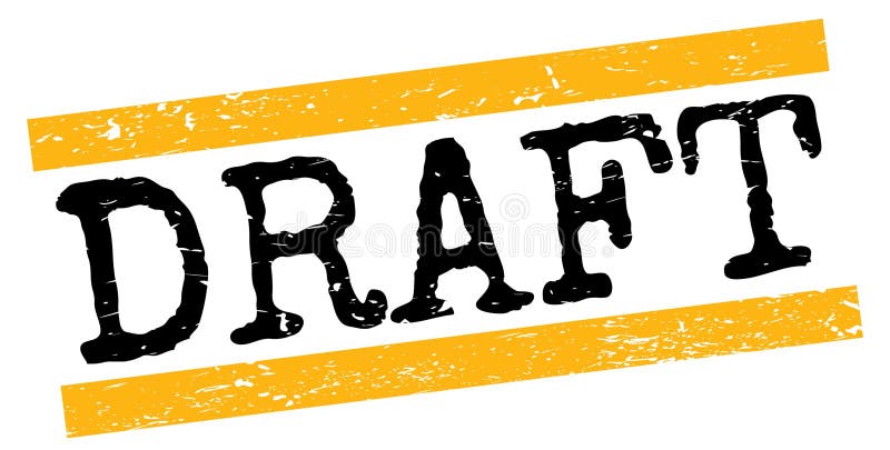 DRAFT Text on Yellow-black Grungy Lines Stamp Sign Stock Illustration ...
