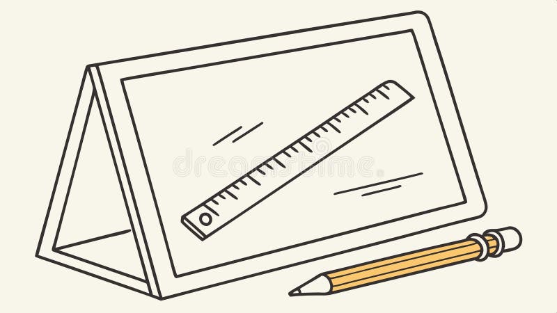Drafting Board with Ruler and Pencil Measuring Tool Vector Design ...