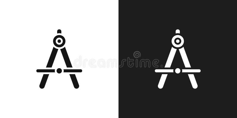 Drafting Compass Icon Logo Set Vector Stock Vector - Illustration of ...