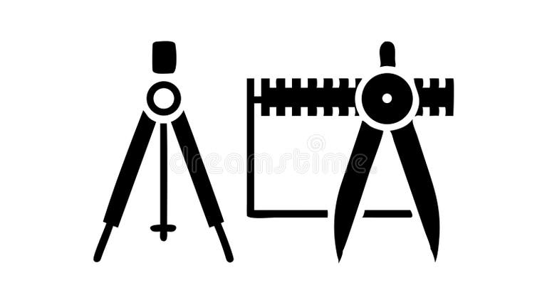 Drafting Compasses Surveying Tools Icon, Vector Design Generative AI ...