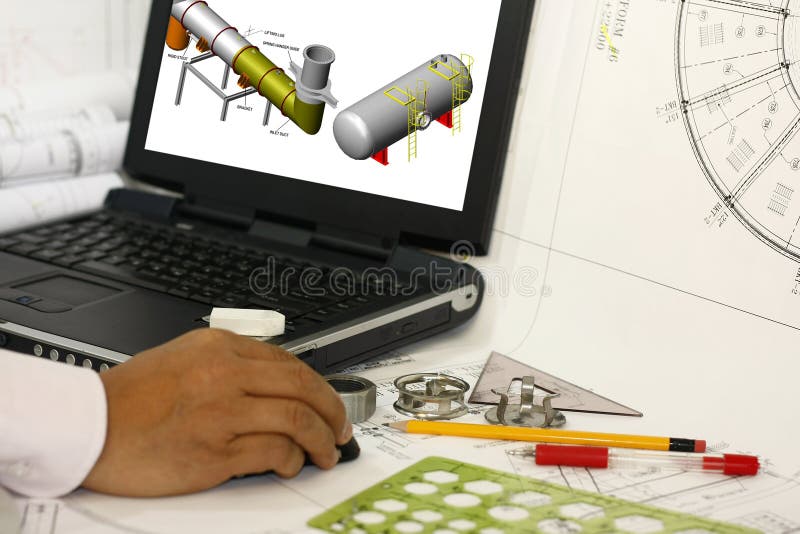 Drafting engineering works stock image. Image of modelling - 23898591