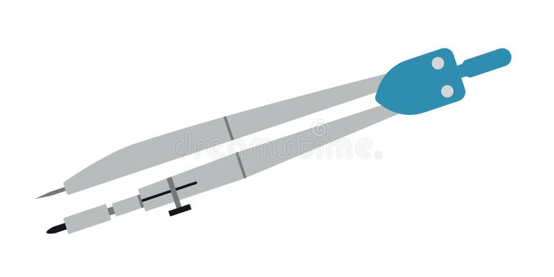 Drafting Geometric Compass, Dividers, Cartoon Style. Technical ...