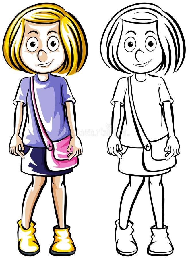 Drafting Human Character for Girl Stock Vector - Illustration of ...