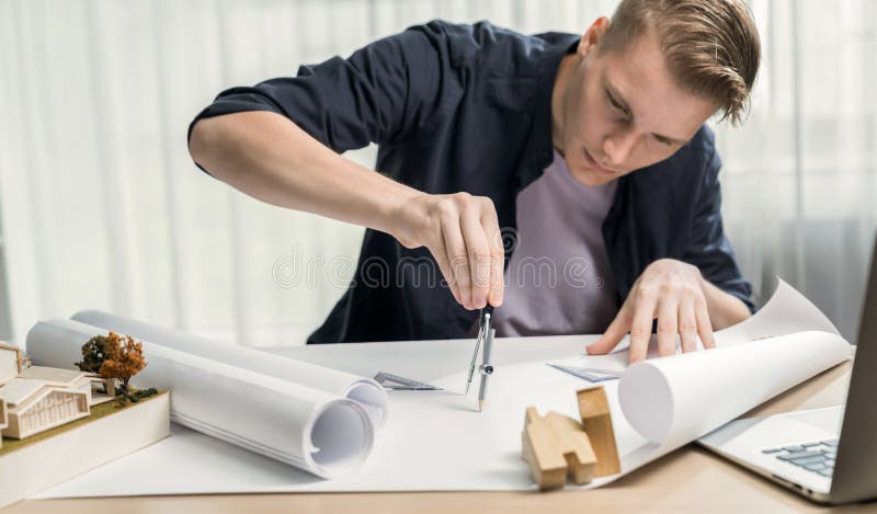 Drafting Interior House Design by Architect Designer. Iteration Stock ...