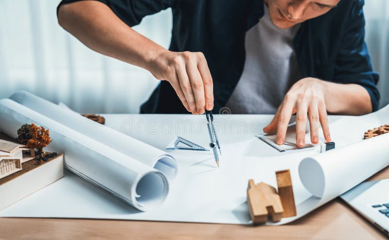 Drafting Interior House Design by Architect Designer. Iteration Stock ...