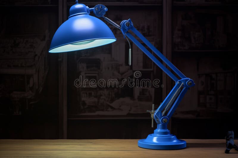 Blue Angle Poise Drafting Technical Lamp Stock Illustration ...