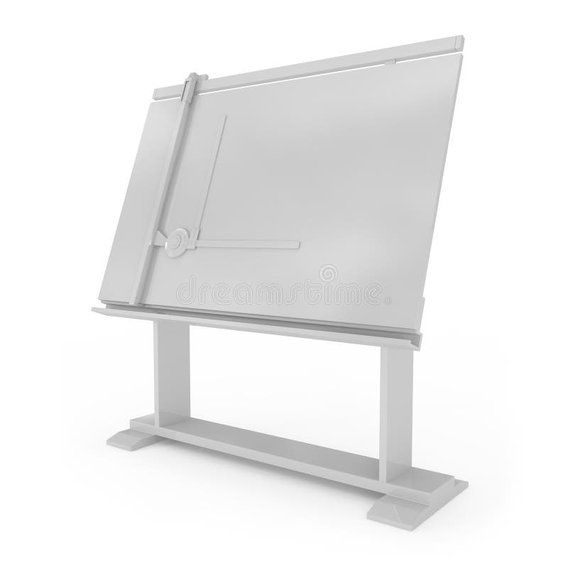 Drafting Table Isolated on White Stock Illustration - Illustration of ...