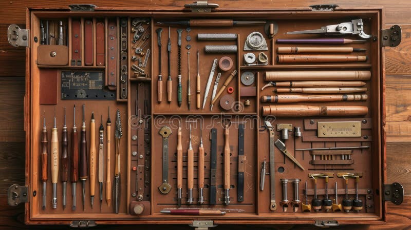 Drafting Tool Sets for Beginners Stock Illustration - Illustration of ...