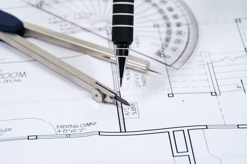 Drafting Tools stock image. Image of draw, plans, compass - 13543