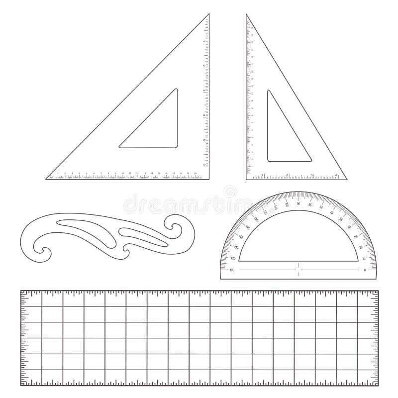 Drafting Tools Square Compass Engineering Stock Vector - Illustration ...