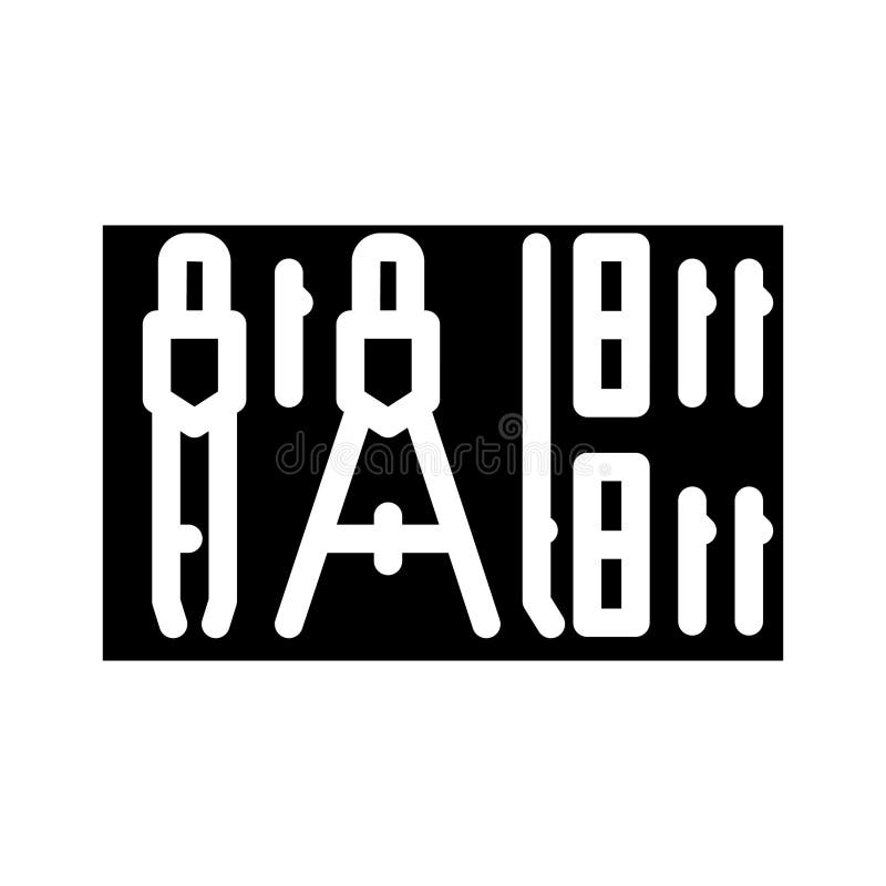 Drafting Tools Architectural Drafter Glyph Icon Vector Illustration ...
