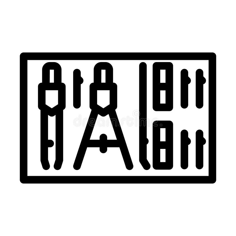 Drafting Tools Architectural Drafter Line Icon Vector Illustration ...