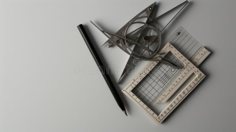 Drafting Tools Arrangement on Desk Stock Photo - Image of equipment ...