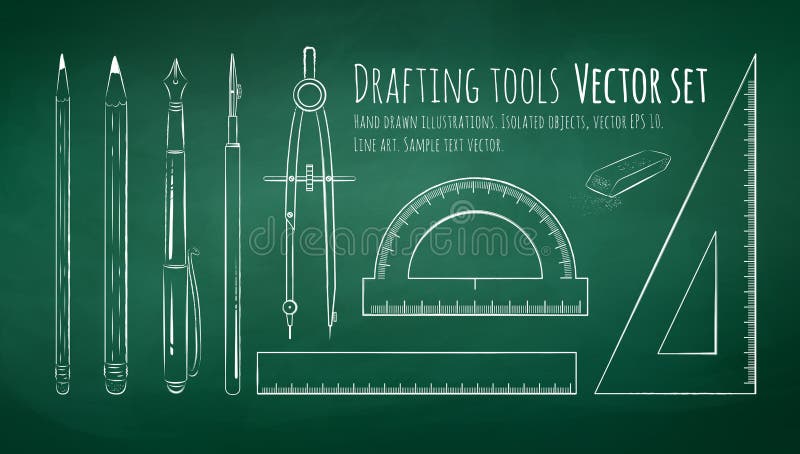 Drafting tools stock vector. Illustration of icon, drawing - 52394257