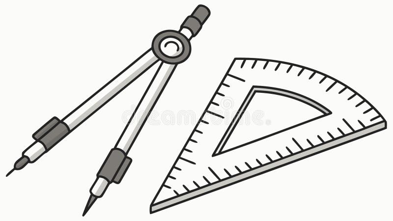 Drafting Tools, Compass, Protractor, and Ruler Technical Drawing ...