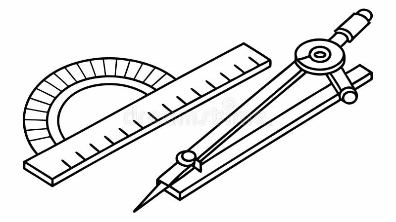 Drafting Tools, Compass and Protractor Vector Set, Vector Design ...