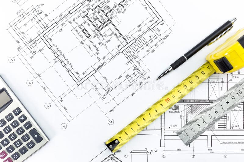 Drafting tools stock photo. Image of residential, ruler - 39066736
