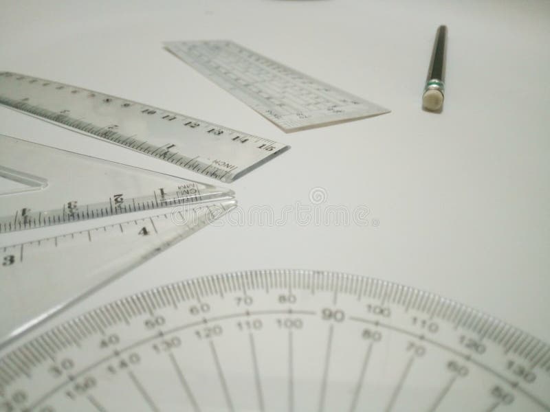 Drafting Tools and Pencil are on White Background 11. Stock Image ...