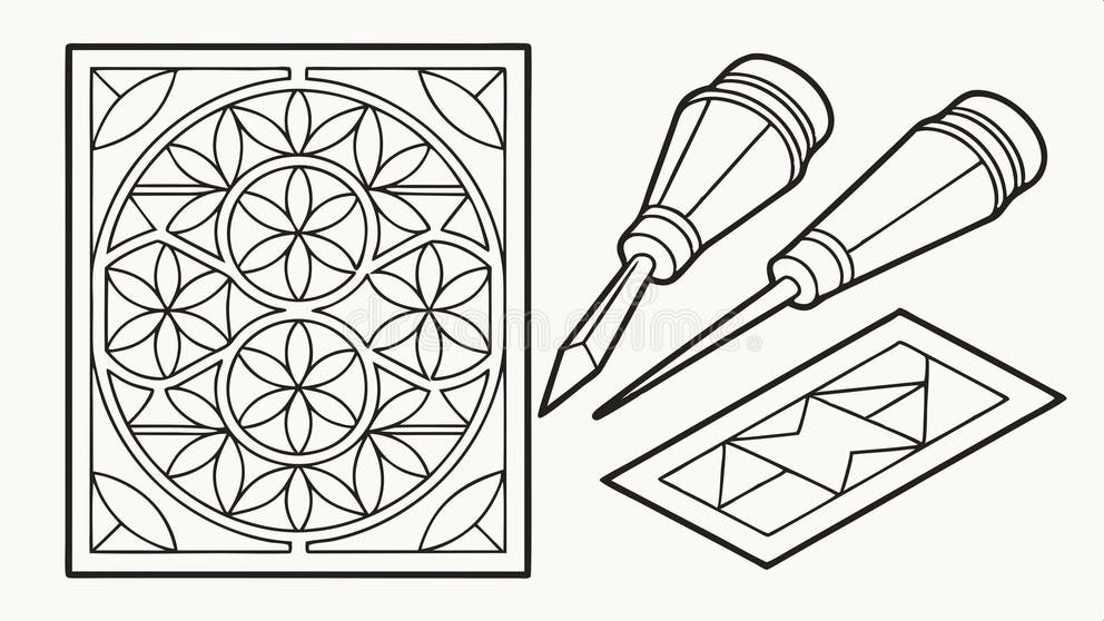 Drafting Tools Set, Engineering and Technical Drawing Vector Design ...