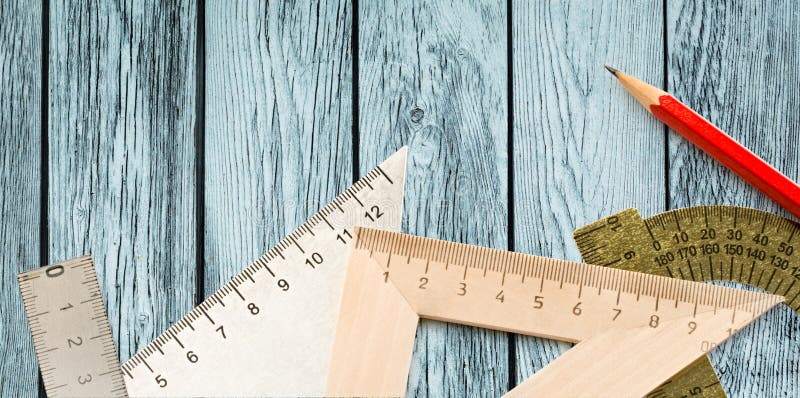 Drafting Tools on Wooden Background Stock Photo - Image of plank ...