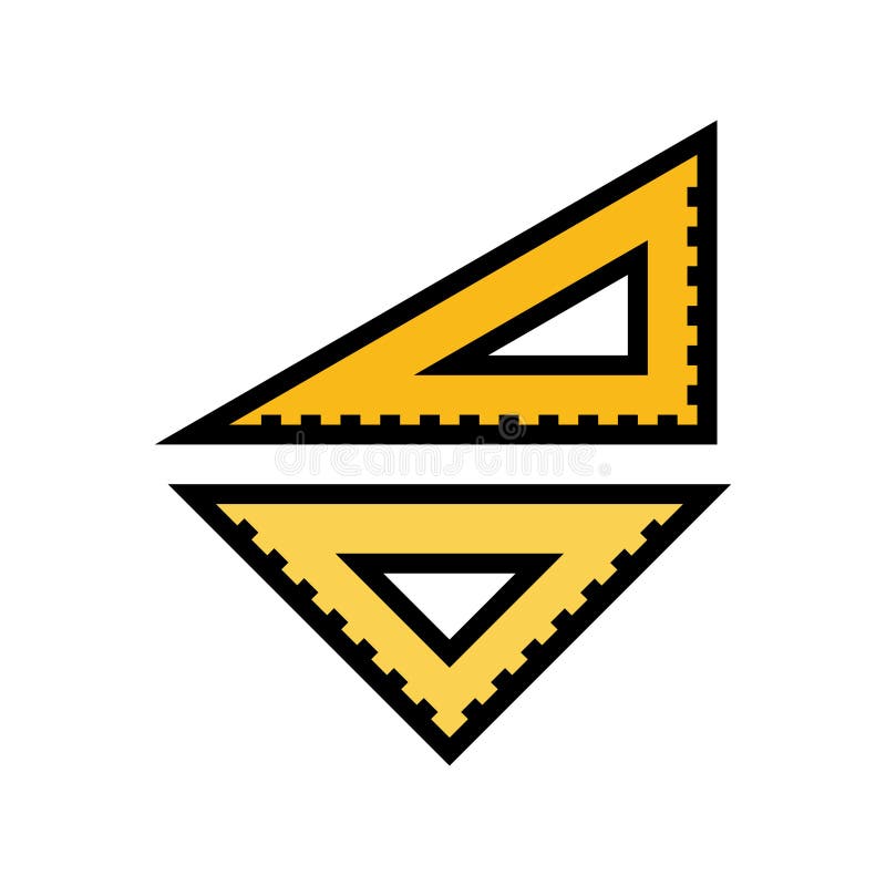 Drafting Triangle Architectural Drafter Color Icon Vector Illustration ...