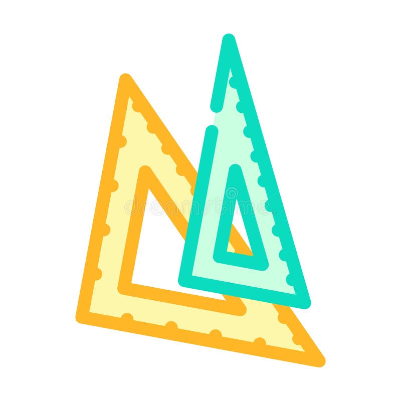 Drafting Triangle Architectural Drafter Color Icon Vector Illustration ...