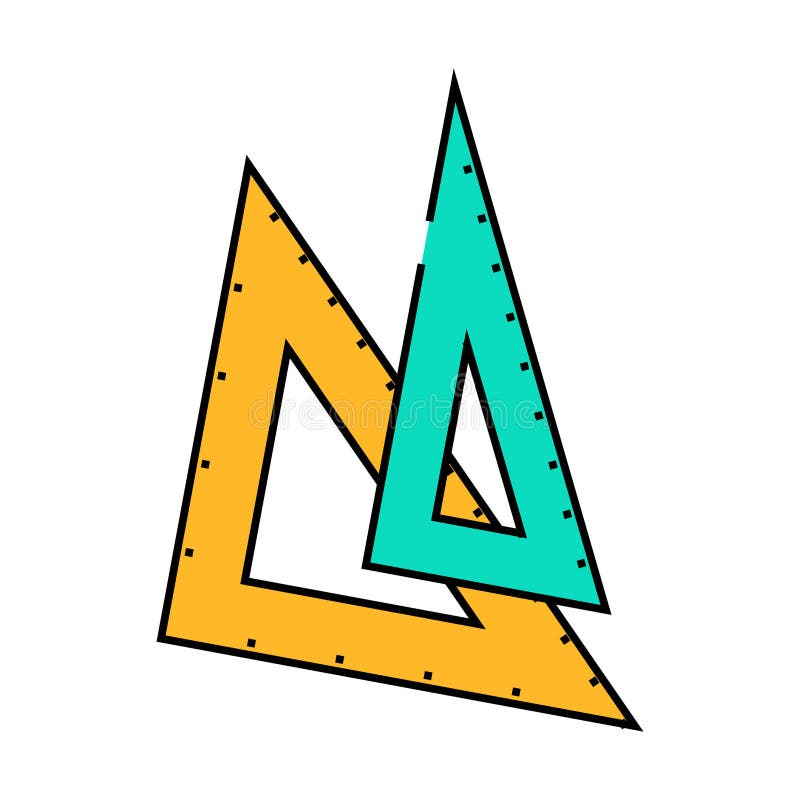 Drafting Triangle Architectural Drafter Icon Color Illustration Stock ...