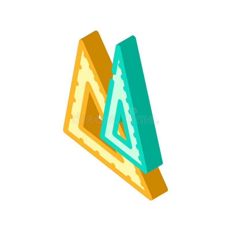 Drafting Triangle Architectural Drafter Isometric Icon Vector ...