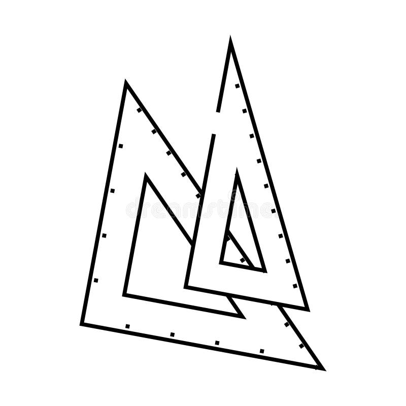 Drafting Triangle Architectural Drafter Line Icon Vector Illustration ...