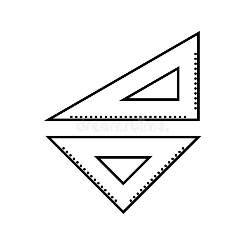 Drafting Triangle Architectural Drafter Line Icon Vector Illustration ...