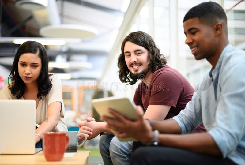 These are the Drafts of the Latest Project. Two Businessmen Using a ...