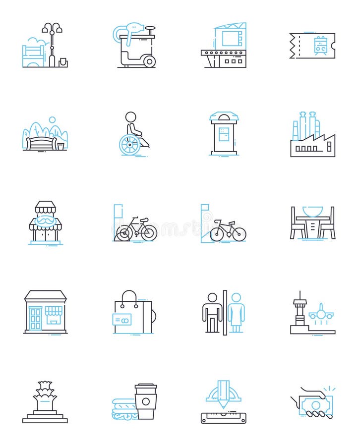 Technical Drawing Linear Icons Set. Blueprint, Schematic, Drafting ...