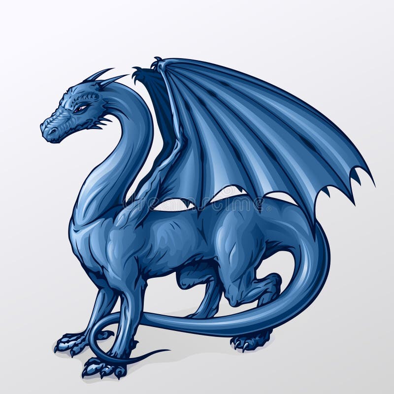 Dragão azul ilustração do vetor. Ilustração de mitologia - 6872384