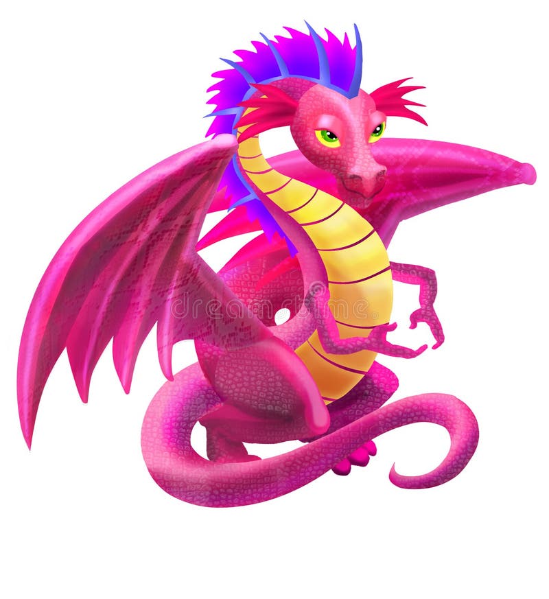 Dragão rosa ilustração stock. Ilustração de arte, elegante - 22071151