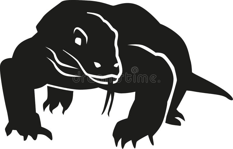 Dragón de Komodo ilustración del vector. Ilustración de pictograma ...