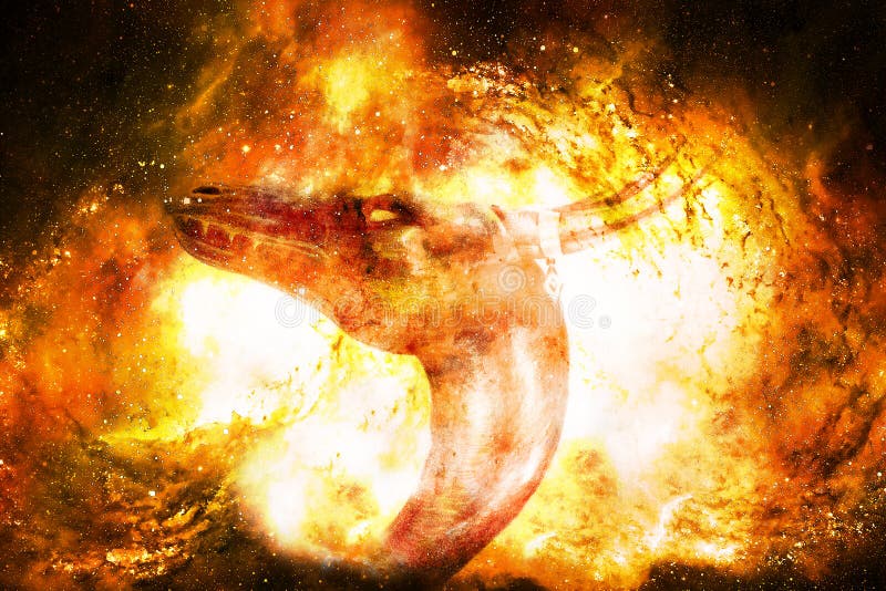 Dragón En Espacio Cósmico Hermoso Stock de ilustración - Ilustración de ...