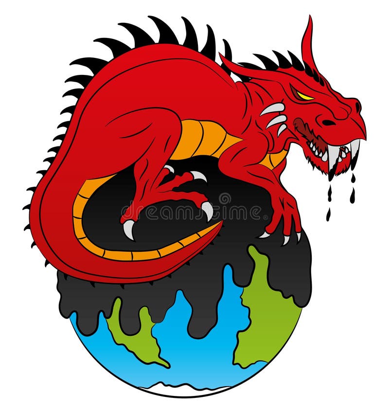 Dragón rojo ilustración del vector. Ilustración de rojo - 41272452