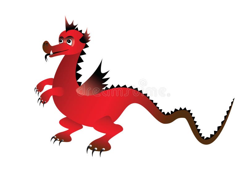 Dragón rojo ilustración del vector. Ilustración de icono - 6776285