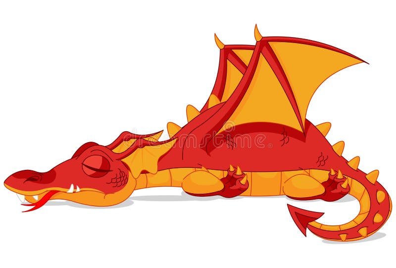 Dragón rojo ilustración del vector. Ilustración de animal - 78811150