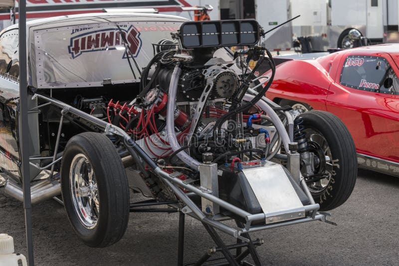 Drag car engine editorial stock image. Image of motor - 55004819