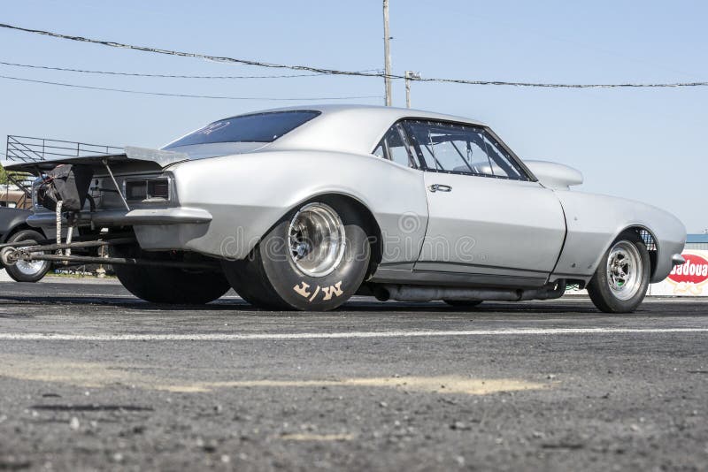 Drag car on the track editorial photography. Image of dragway - 45011897