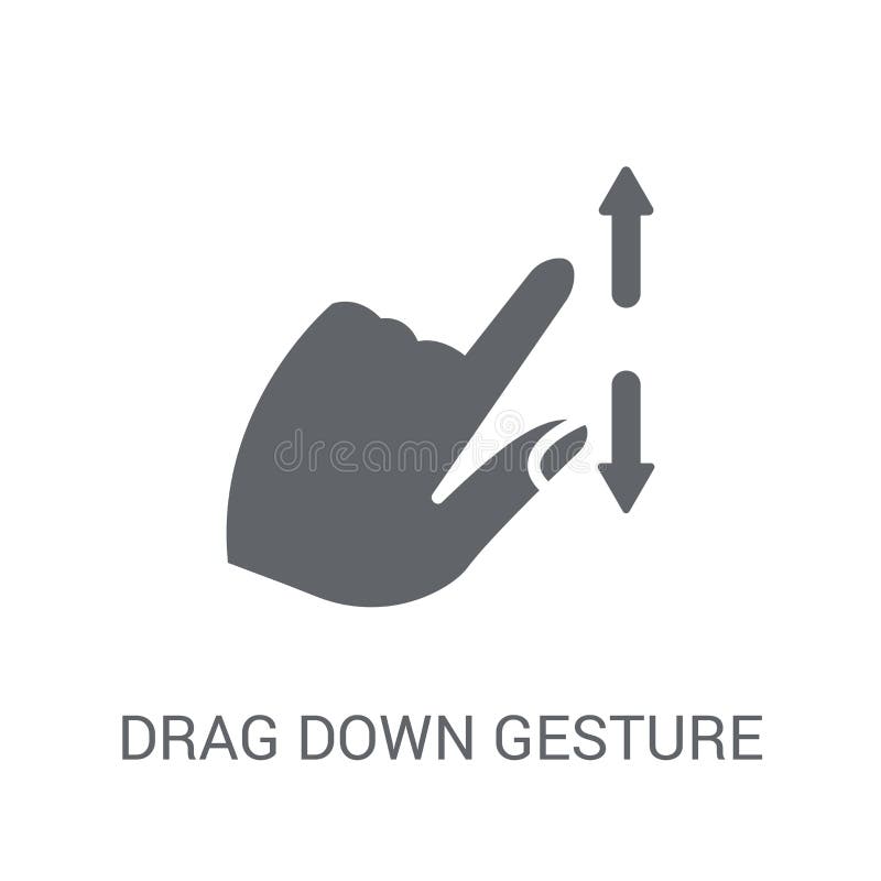 Hand Drag Up Icon. Trendy Hand Drag Up Logo Concept on White Background ...