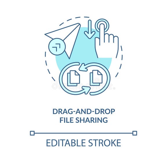 Drag and Drop File Sharing Blue Concept Icon Stock Vector ...