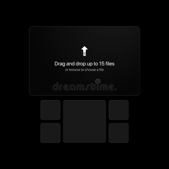 Drag and Drop Files Panel with Transparent Background. User Interface ...