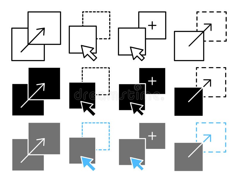 Drag and drop icon vector stock vector. Illustration of paste - 348095228