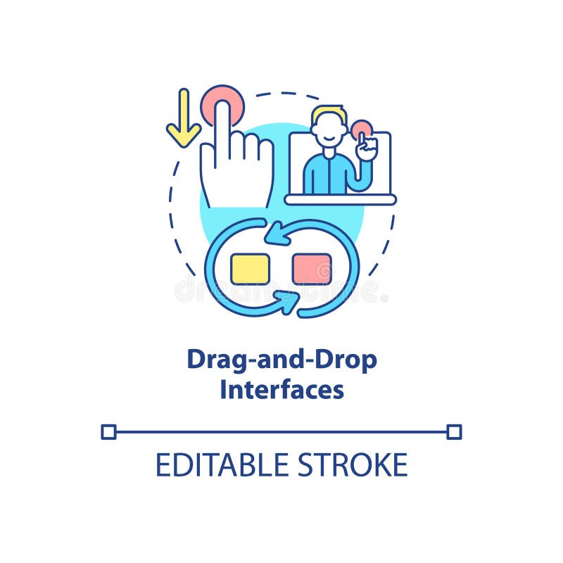 Drag and Drop Interfaces Concept Icon Stock Vector - Illustration of ...