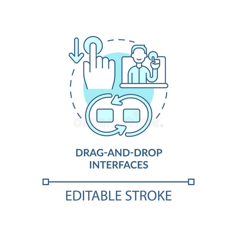Drag and Drop Interfaces Turquoise Concept Icon Stock Vector ...