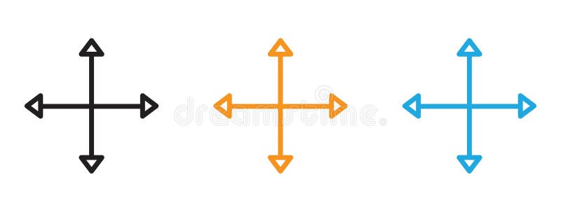 Drag Icon Thin Line Illustration Set Stock Vector - Illustration of ...