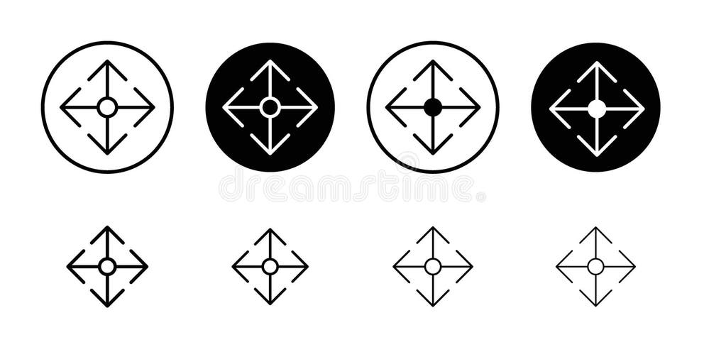 Drag Icon Outline Vector for Web Ui Stock Vector - Illustration of ...