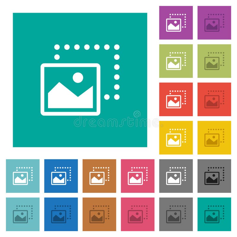 Drag Image To Bottom Left Square Flat Multi Colored Icons Stock Vector ...